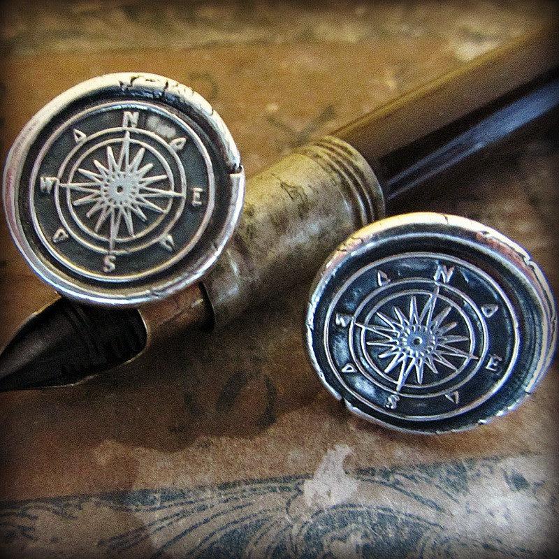 Compass Wax Seal Cuff Links - Shannon Westmeyer Jewelry